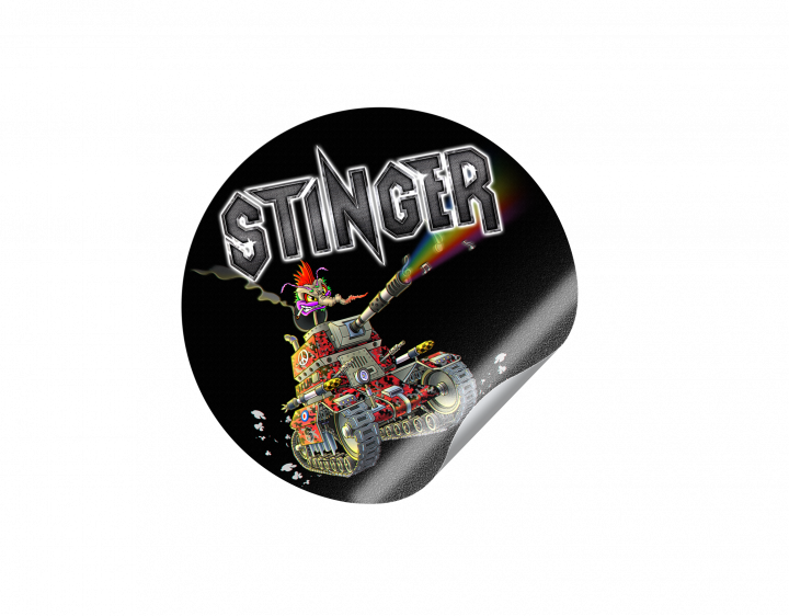 Sticker STINGER „Colourblind“ rund 8cm › STINGER ONLINESHOP
